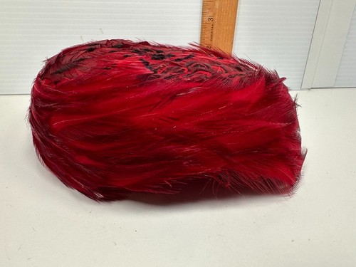 Vintage Red Feather Hat Christine Original 1960s, Pheasant Feather Oval Cocktail | eBay