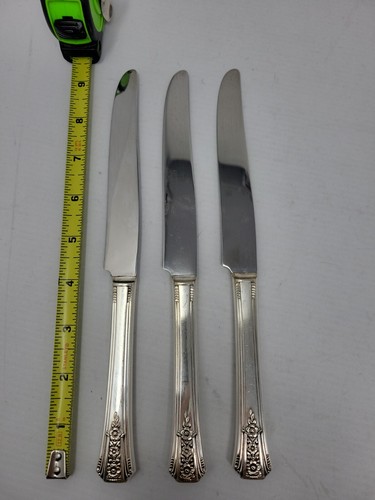 3 Oneida Community Silver Tudor Plate FORTUNE Silverplate Dinner Knives ...