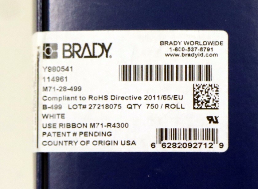 Brady 114961 BMP71 Nylon Cloth Labels M71-28-499 | eBay