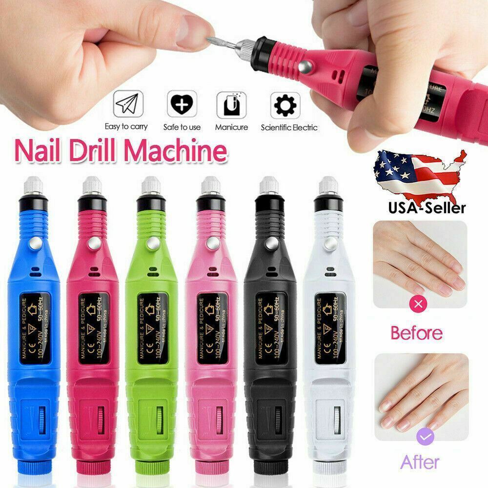 Portable Acrylic Manicure Pedicure Electric Nail File Art Drill File ...