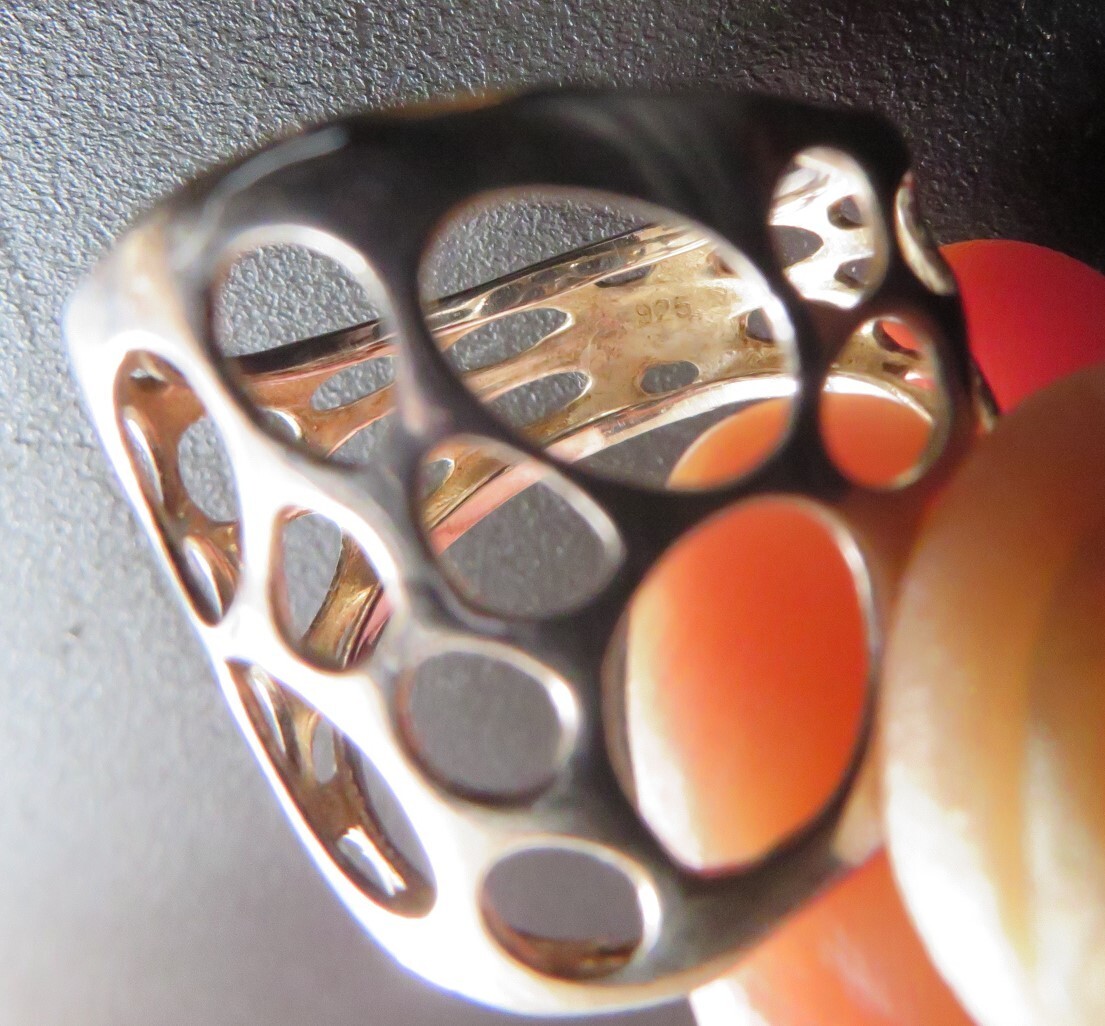 925 Sterling Silver Wide Holes Ring Size Q | eBay UK