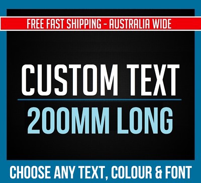 CUSTOM STICKER Vinyl Decal 200mm Long Text Font Name Lettering Business ...