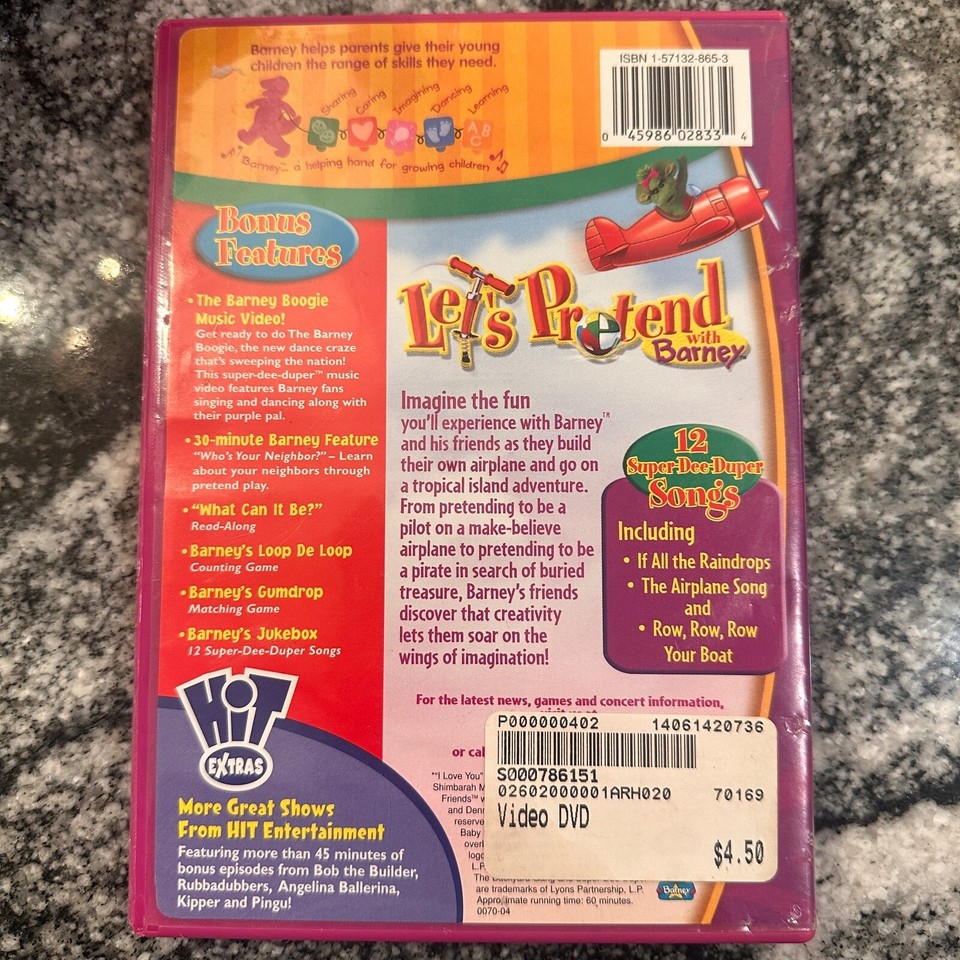 Barney Let’s Pretend DVD 2004 Bonus Features Vintage Kids Show RARE ...