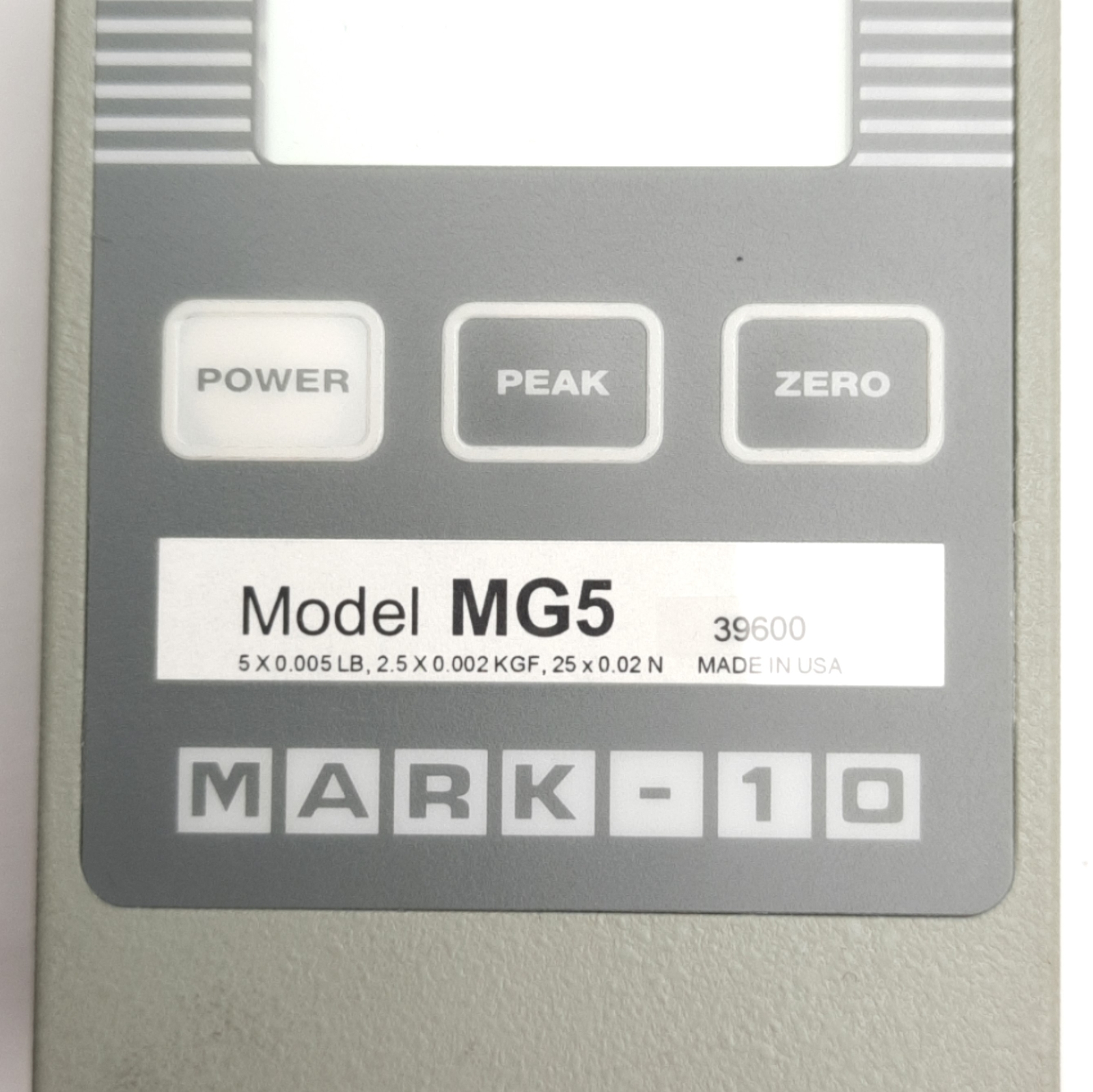 Mark-10 MG05 Digital Force Gauge 5 x 0.005Lb, 25 x 0.02N, 30 Readings ...