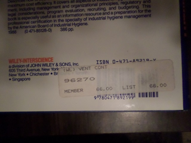 Ventilation for Control of the Work Environment by Michael J ...