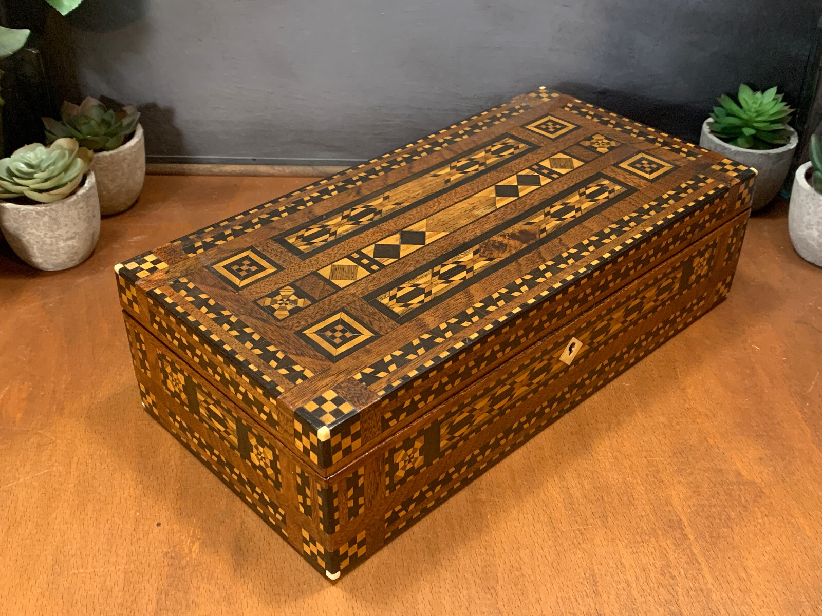 Beautiful Antique Tunbridge Style Inlaid Marquetry Box Writing ...