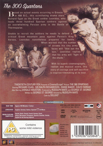 The 300 Spartans - Richard Egan - New Region [2 Discs] [Region Free ...