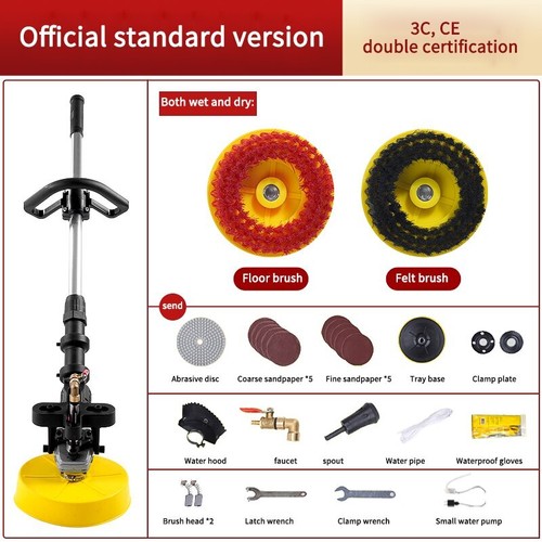 Electric Concrete Ground Brushing Machine 860W Floor Polishing Tools ...