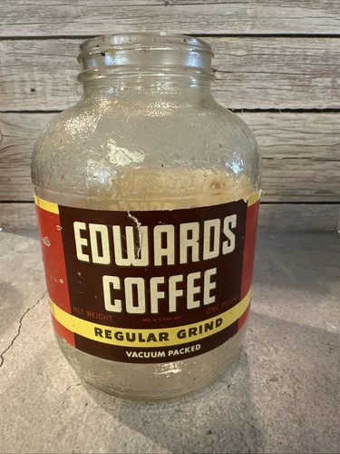 Very Rare Edwards Vintage Coffee Jar and Label | eBay