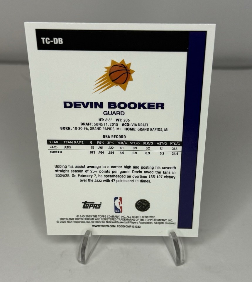 2025-26 Topps Devin Booker 1980-81 Chrome Mojo Refractor #TC-DB Suns | eBay