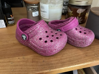 Toddler Pink Glitter Crocs | eBay