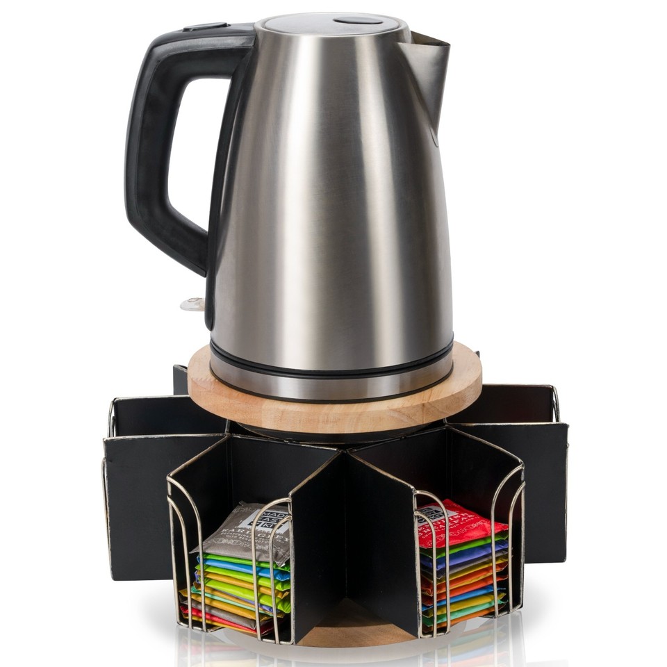 Made Easy Kit Metal Carousel Tea Bag Organizer and Kettle Stand | eBay