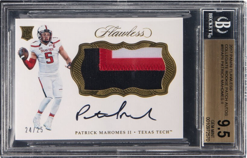 Patrick Mahomes 2017 Flawless Rookie Patch Auto RPA /25 BGS 9.5 ...