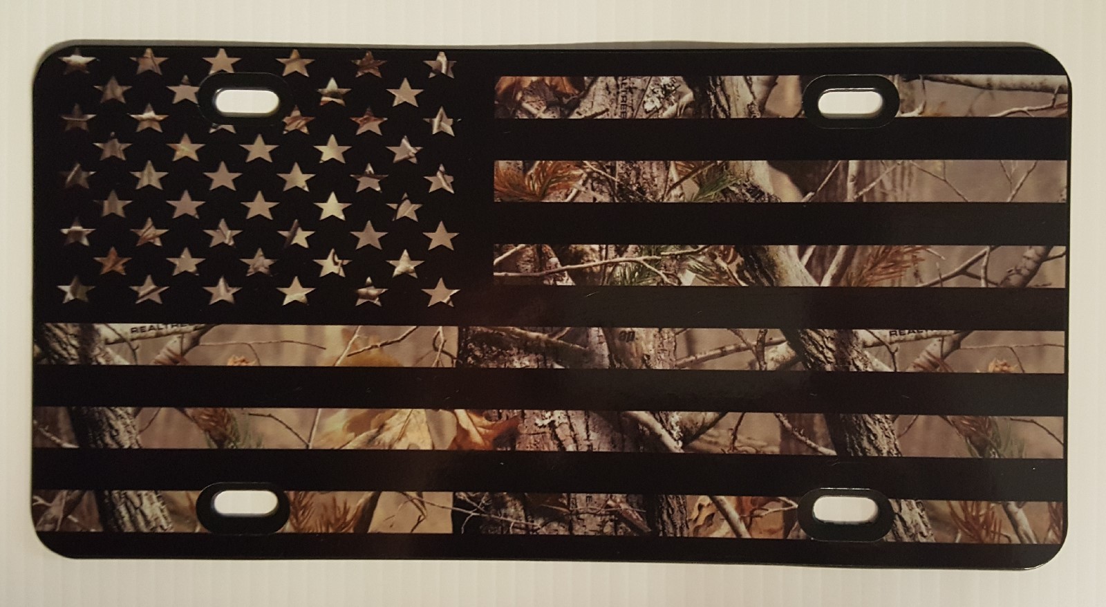 CAMOUFLAGE PLASTIC LICENSE PLATE TRUCK REALTREE BLACK FLAG HUNT OFF ...