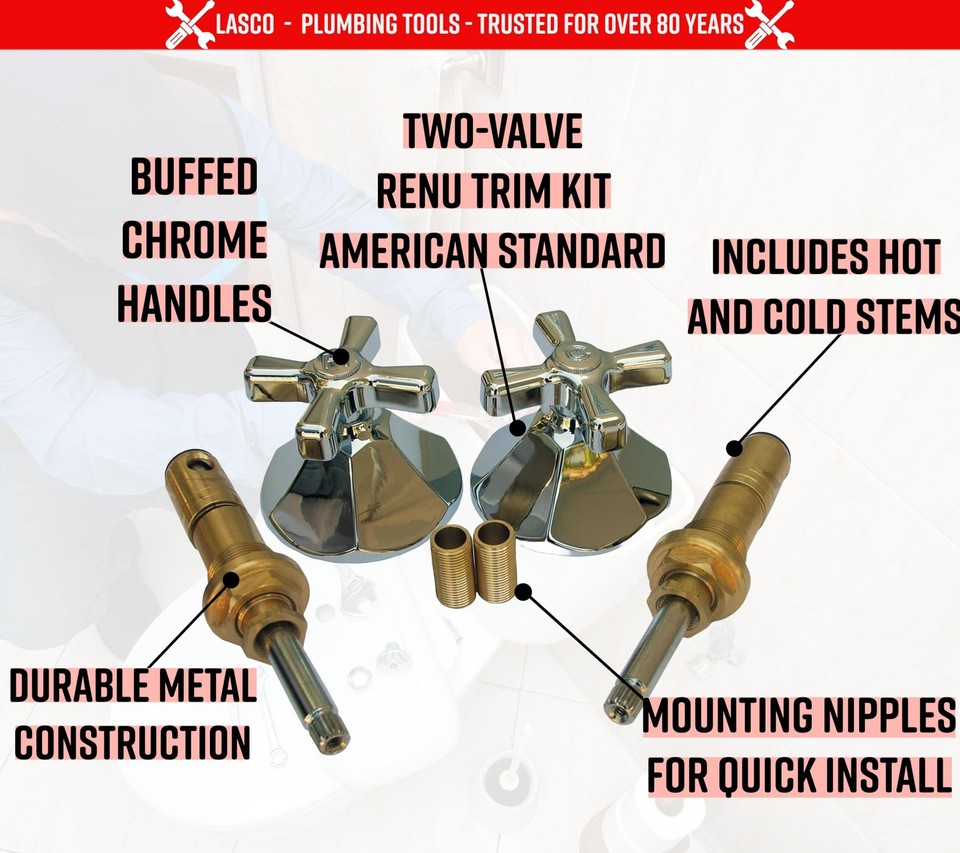 LASCO 01-9403 American Standard Renu Series Two Valve Tub or Shower ...