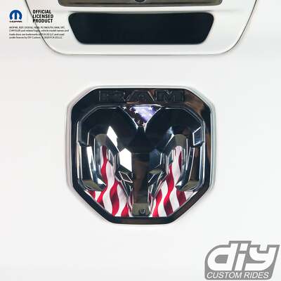 RAM Tailgate RAM Head Emblem Overlay Decals AMERICAN FLAG Fits 2009 ...
