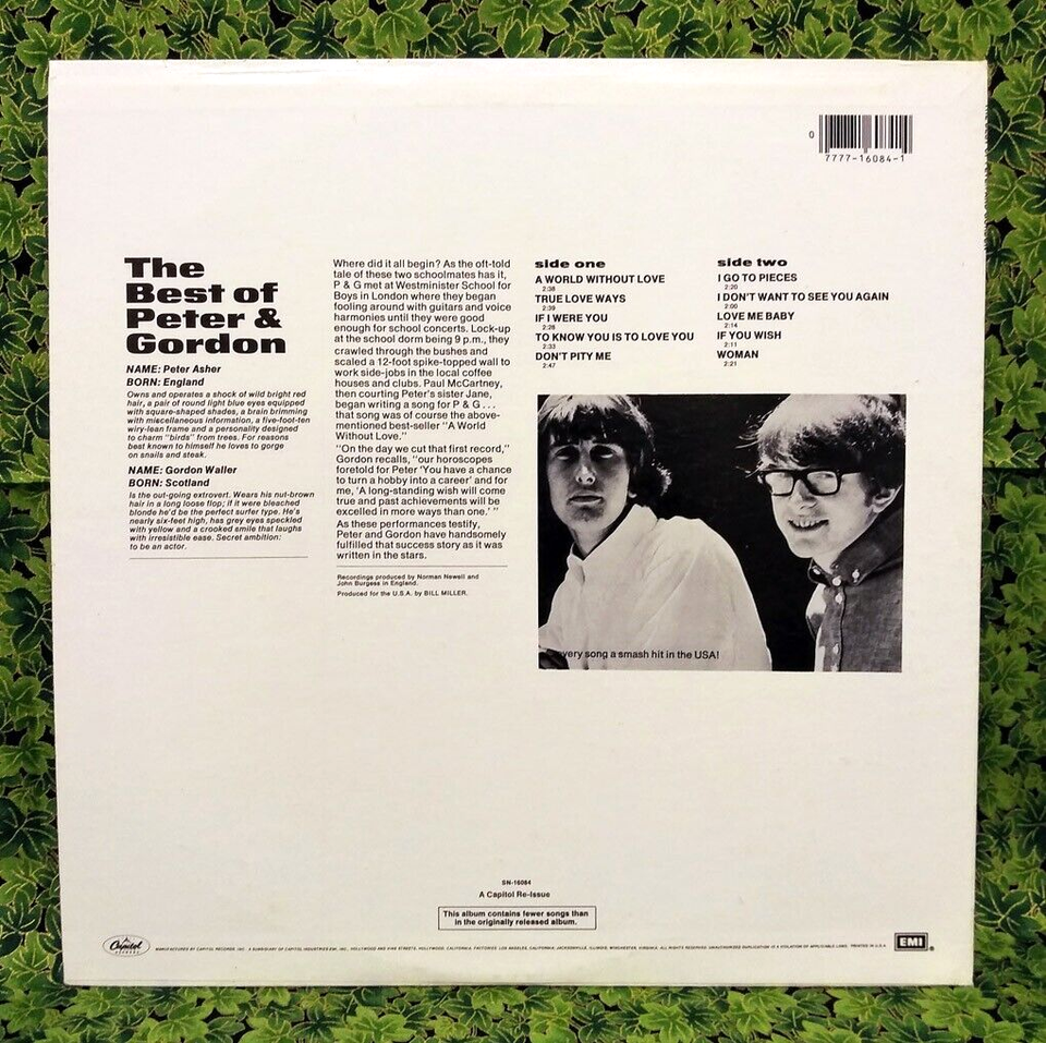 PETER AND GORDON The Best Of Peter & Gordon LP EX Beatles British ...