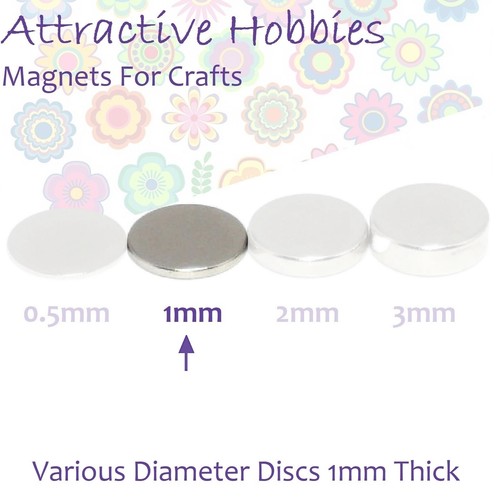 Strong Neodymium Disc Magnets - 1mm Thin x Various Diameters - Round Craft Art | eBay UK
