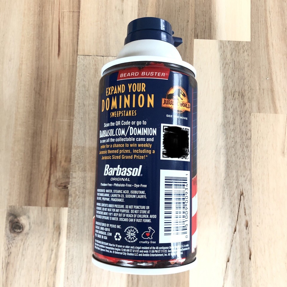 🦖 Jurassic World Limited 2022 Beard Buster Rare Barbasol 10oz Can RUST ...