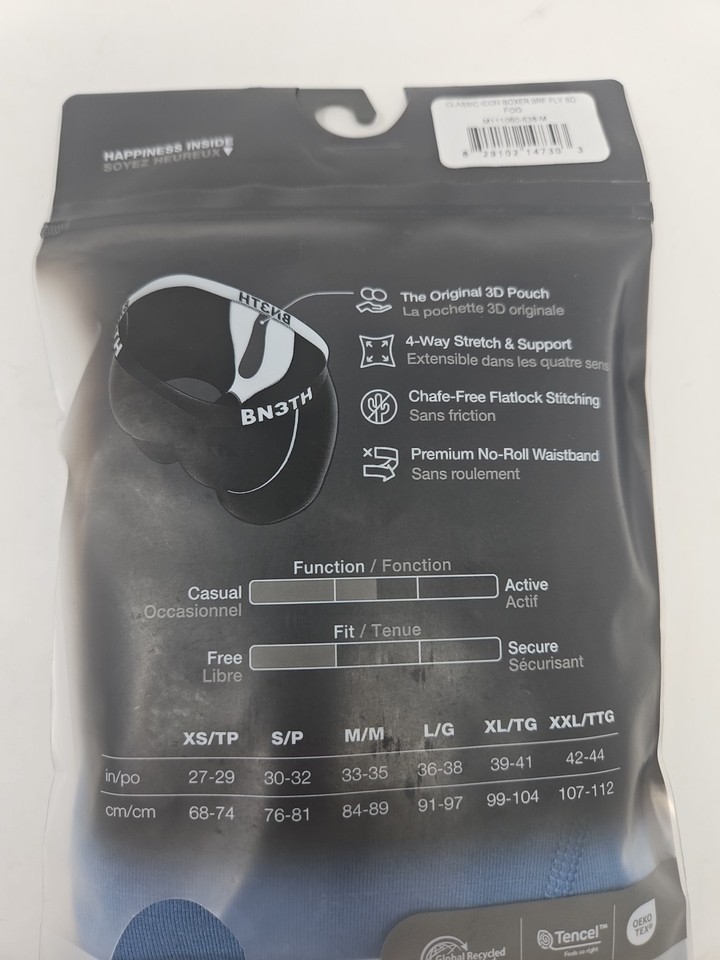 BN3TH Classic Icon Boxer Brief With Fly, 6.5" Inseam, Mens Medium, Blue ...