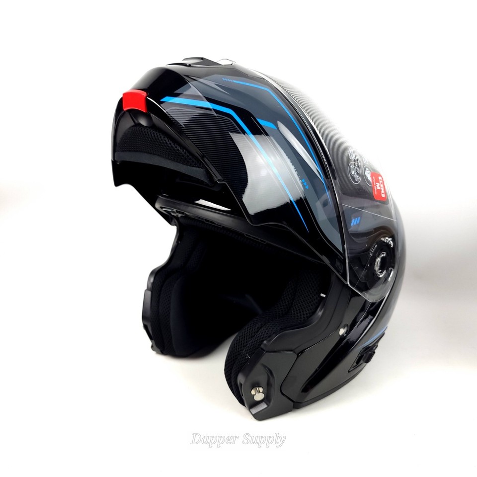 LEM Aprilo Modular Motorcycle Helmet Medium Blue/Black Dual Visor New ...
