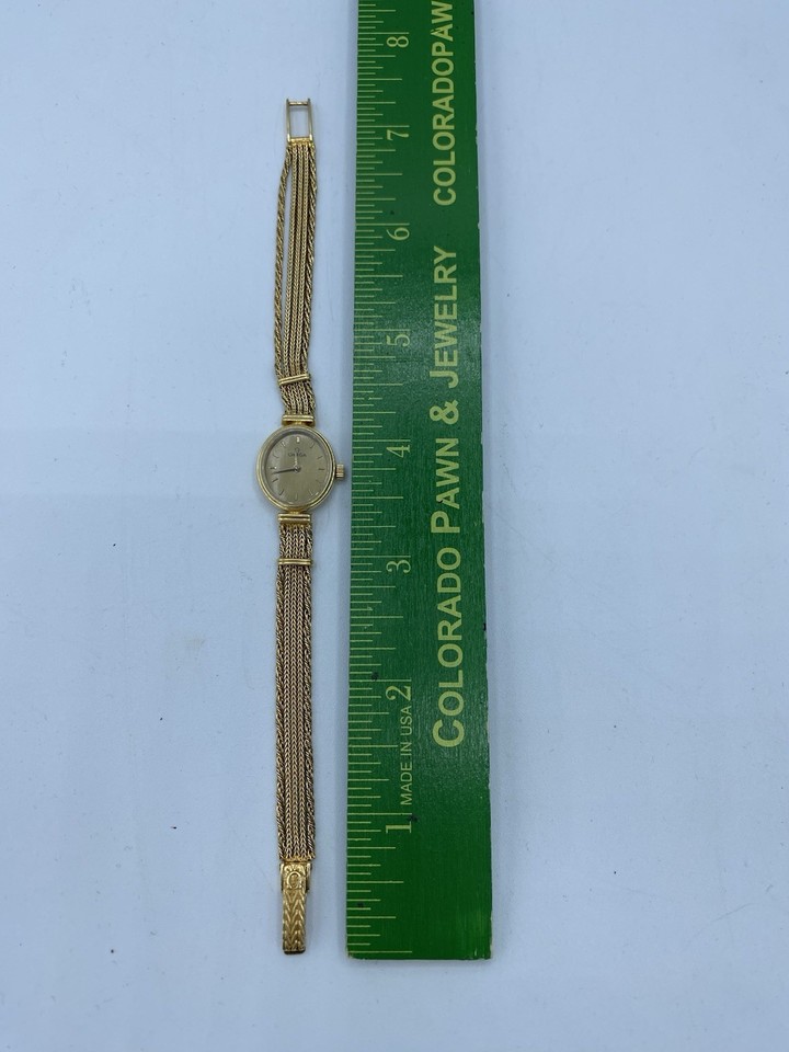 VTG 750/18K Omega Oval Quartz Watch 1450 | eBay