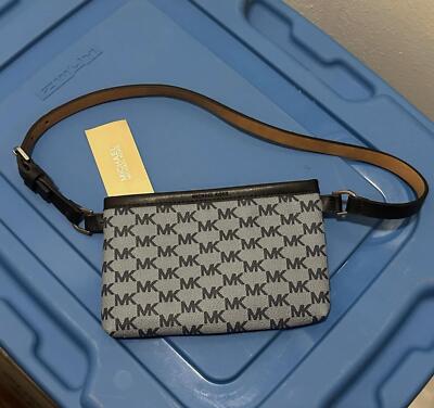 Michael Kors Monogram PVC Belt Bag- Blue | eBay