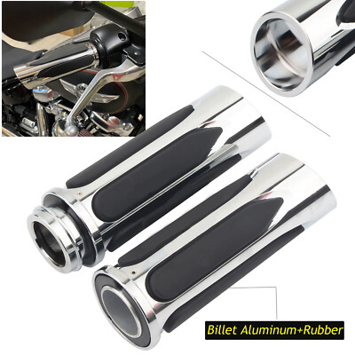 Chrome Handlebar Hand Grips For Harley Electra Glide Road King Fatboy ...