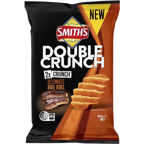 Smiths Double Crunch Ultimate BBQ Ribs Potato Chips Pack 150g | eBay