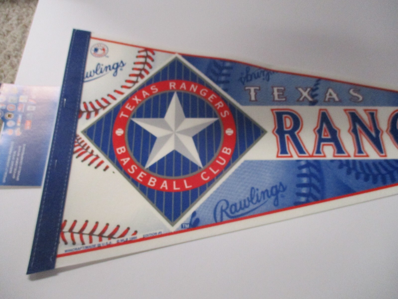 Texas Rangers Baseball Club MLB Official Pennant Flag with Tag Wincraft ...