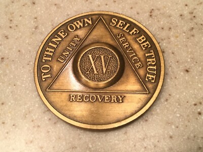 Vintage AA Alcohol Anonymous Token Coin 15 Year Sober | eBay