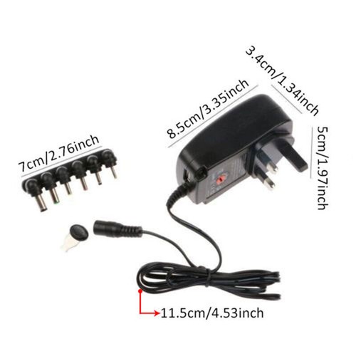 Universal 3-12V Adjustable Voltage Adaptor Charger USB AC/DC Power ...