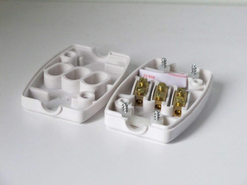 13Amp In-Line Connector Box 3 Terminal Join Flex Cable Wire Mains Fixed ...