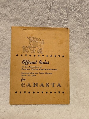 1950 Official Rules for Canasta Card Game Pamphlet Whitman Publishing ...