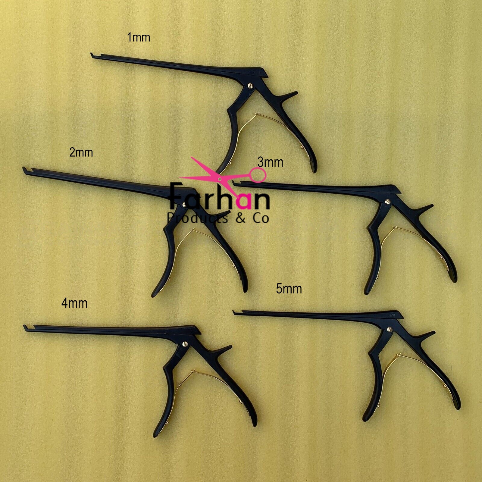 Black Kerrison Rongeur Instrument 18 cm Set of 5 PCs, Orthopedic ...