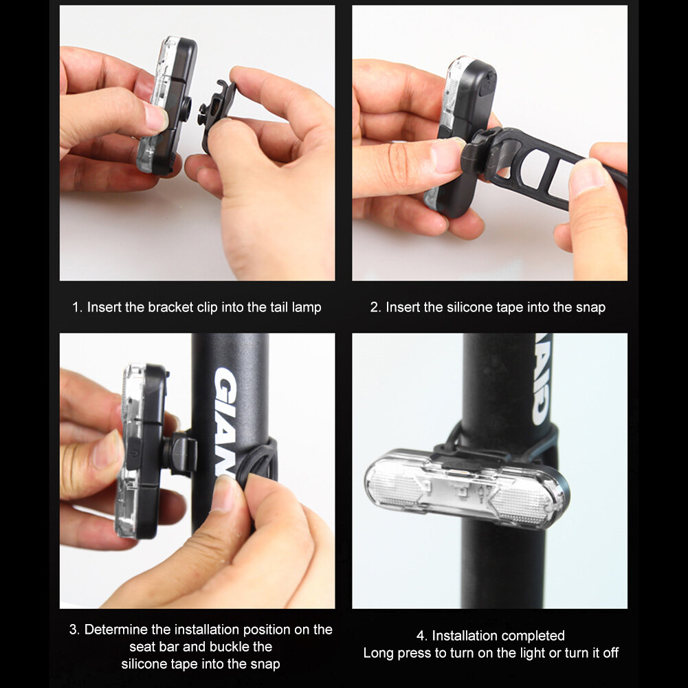 AU USB Rechargeable LED Bike Light 4 Light Mode Waterproof Tail Lamp ...