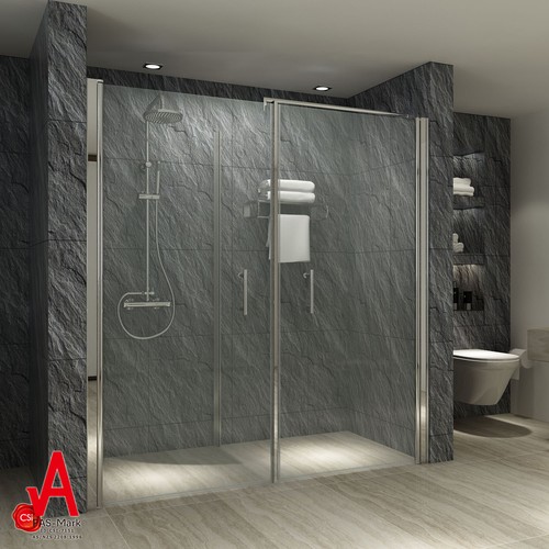 Frameless Double Shower Screen Separation Space Waterproof Enclosure ...