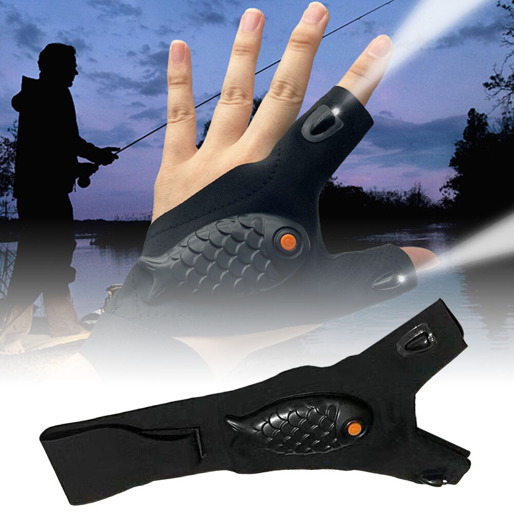 LED Glow Glove Finger Light Flashlight Outdoor Camping Lamp Charged VP ...