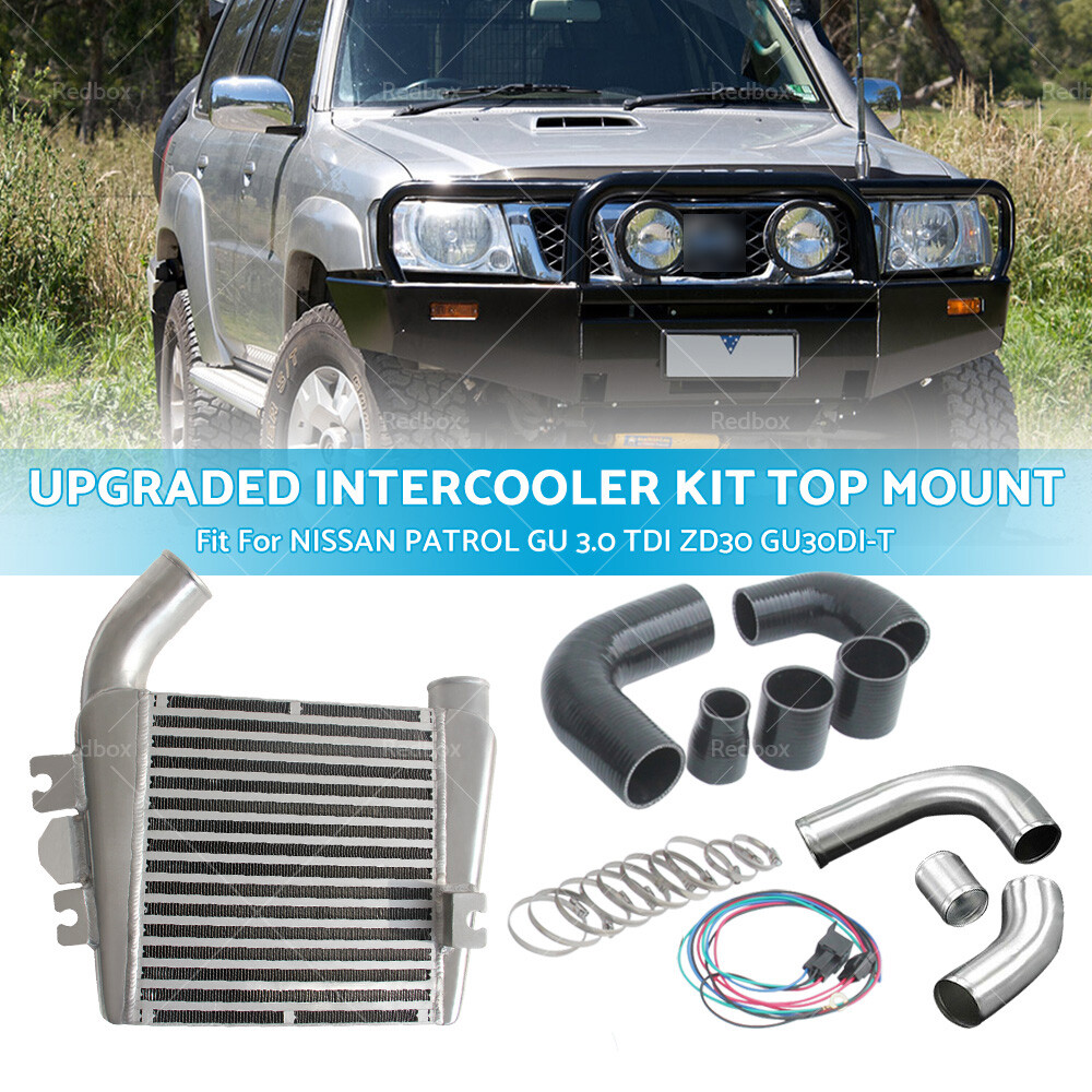 TOP MOUNT POLISHED INTERCOOLER KIT fit NISSAN PATROL GU 3.0 DTi ZD30 ...