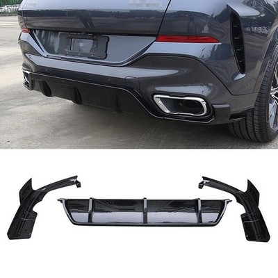 For BMW X6 G06 M Sport SUV 2020-2021 Bright Black Rear Bumper Diffuser ...