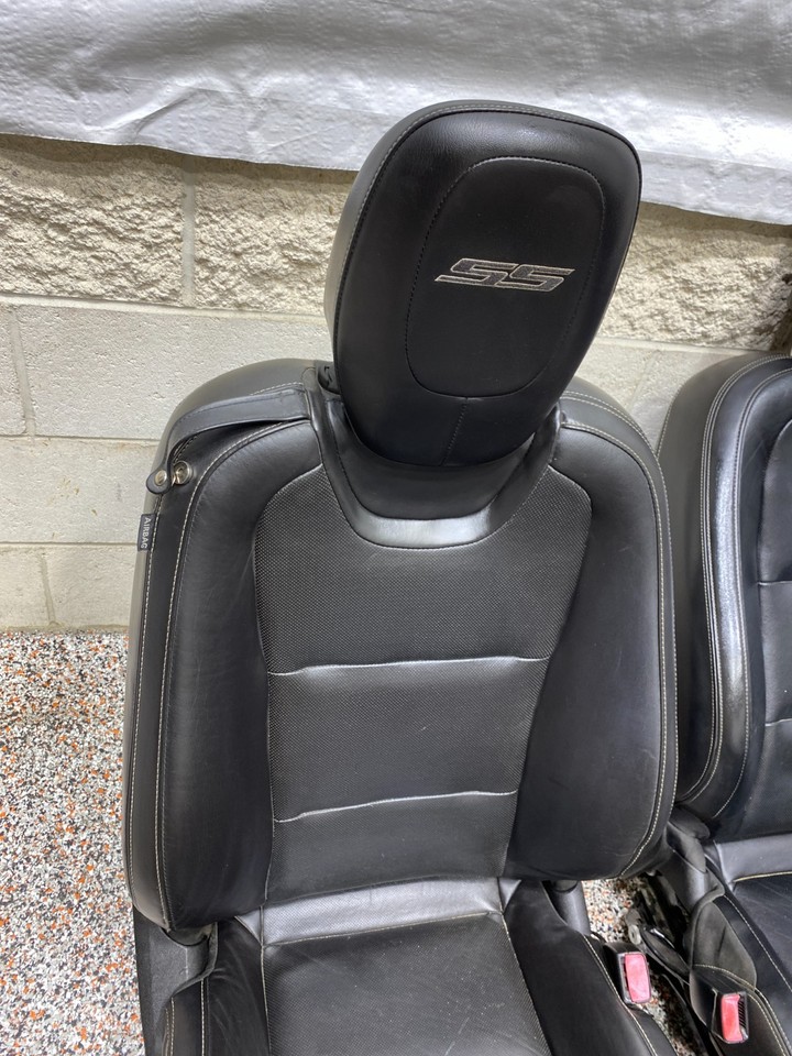 2013 CAMARO SS OEM SEAT SET FRONT REAR BLACK LEATHER CONVERTIBLE SEATS ...
