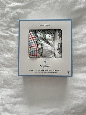 Pottery Barn Kids Peter Rabbit™ Organic Muslin Swaddle Set | eBay