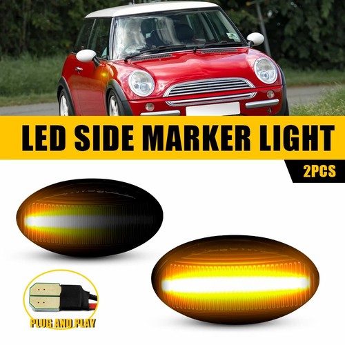 2x Smoked Dynamic LED Side Marker Lights For MINI R50 Hatchback Cooper ...