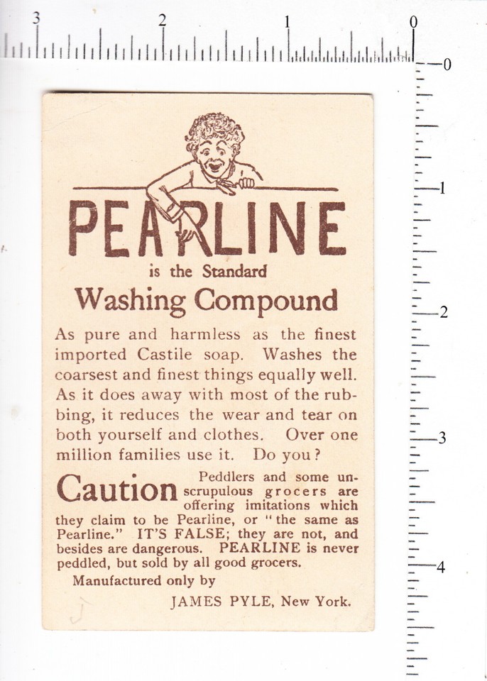 5290 James Pyle Pearline Soap trade card school girl writing slate ...