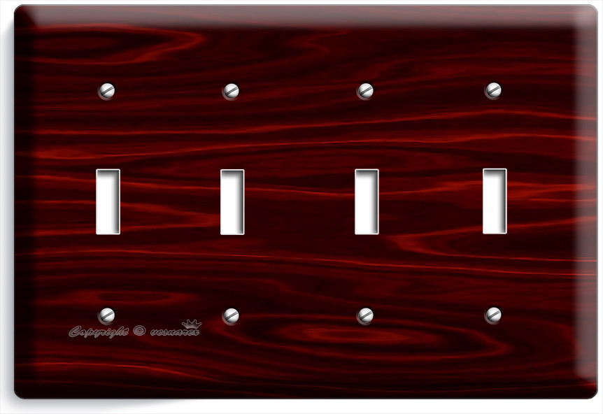 RICH RED MAHOGANY WOOD TEXTURE LIGHT SWITCH OUTLET WALL PLATES HOME ...