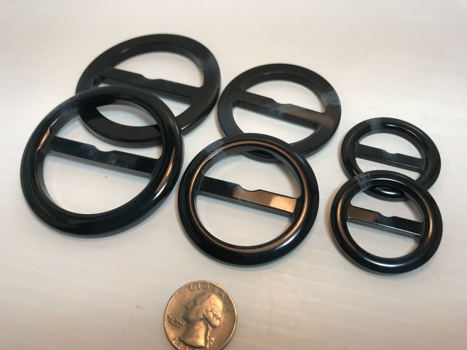 Round Belt Buckle Slider Tri glide DK Brown LT Brown, Navy, Gray ,Plum ...