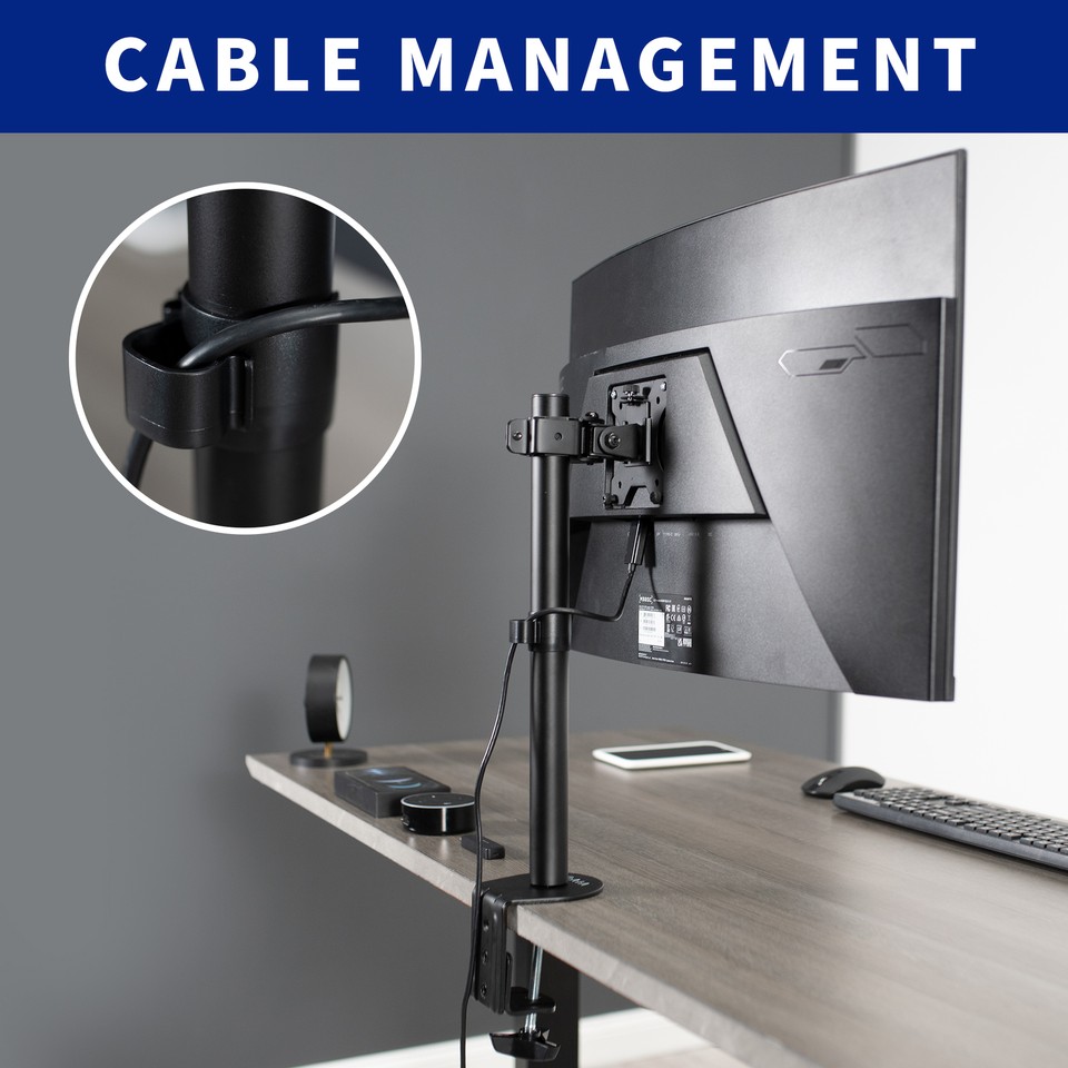 VIVO Single Monitor Adjustable Tilt Desk Mount Stand for 1 LCD Screen ...