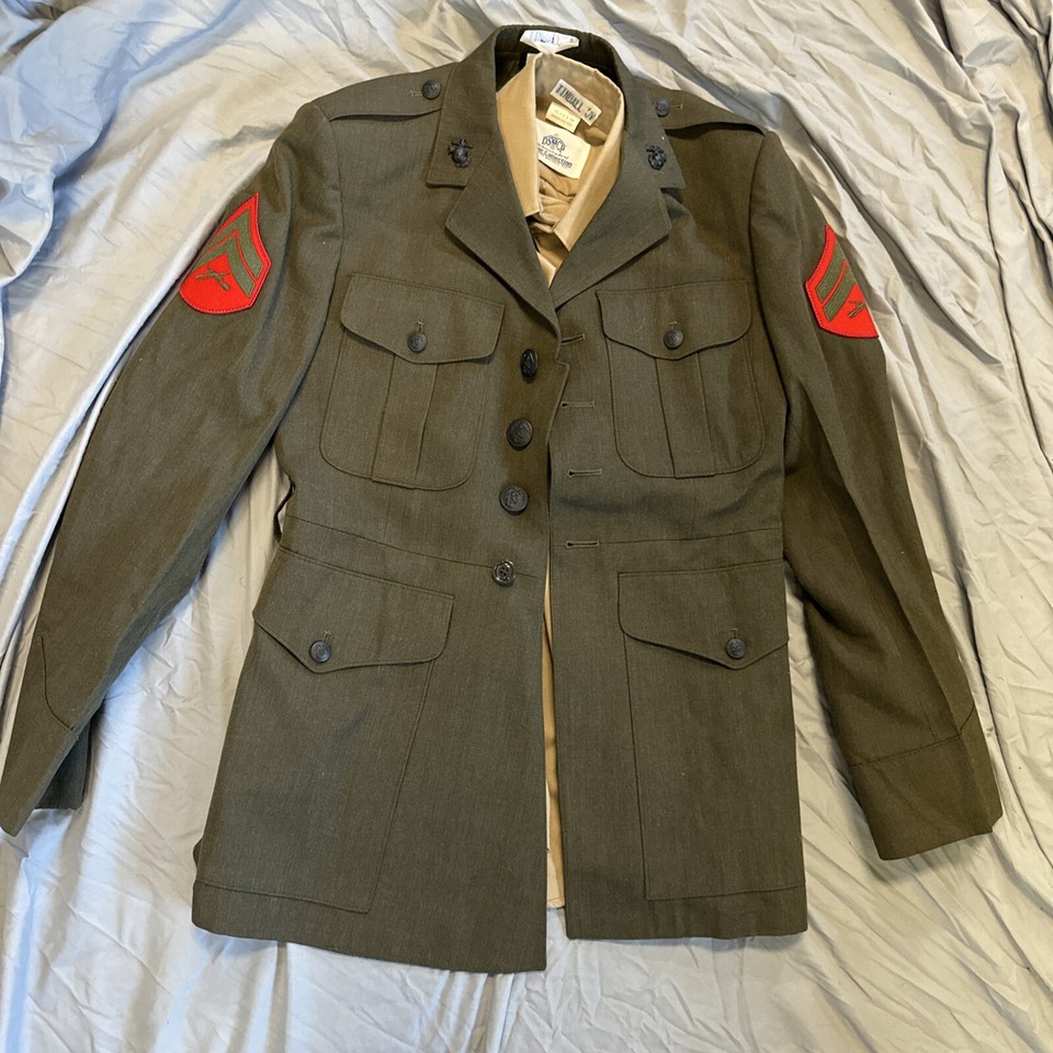Marines USMC Enlisted Service Alpha Male Jacket Coat 40b &33r Pants 100 ...