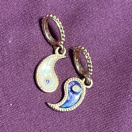 Authentic Pandora Rose Gold Splittable Yin & Yang Sparkling 780098C01 ...