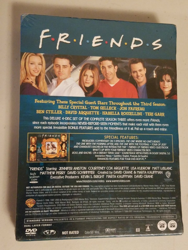 Friends - The Complete Third Season (DVD, 2003, 4-Disc Set, Four Disc ...
